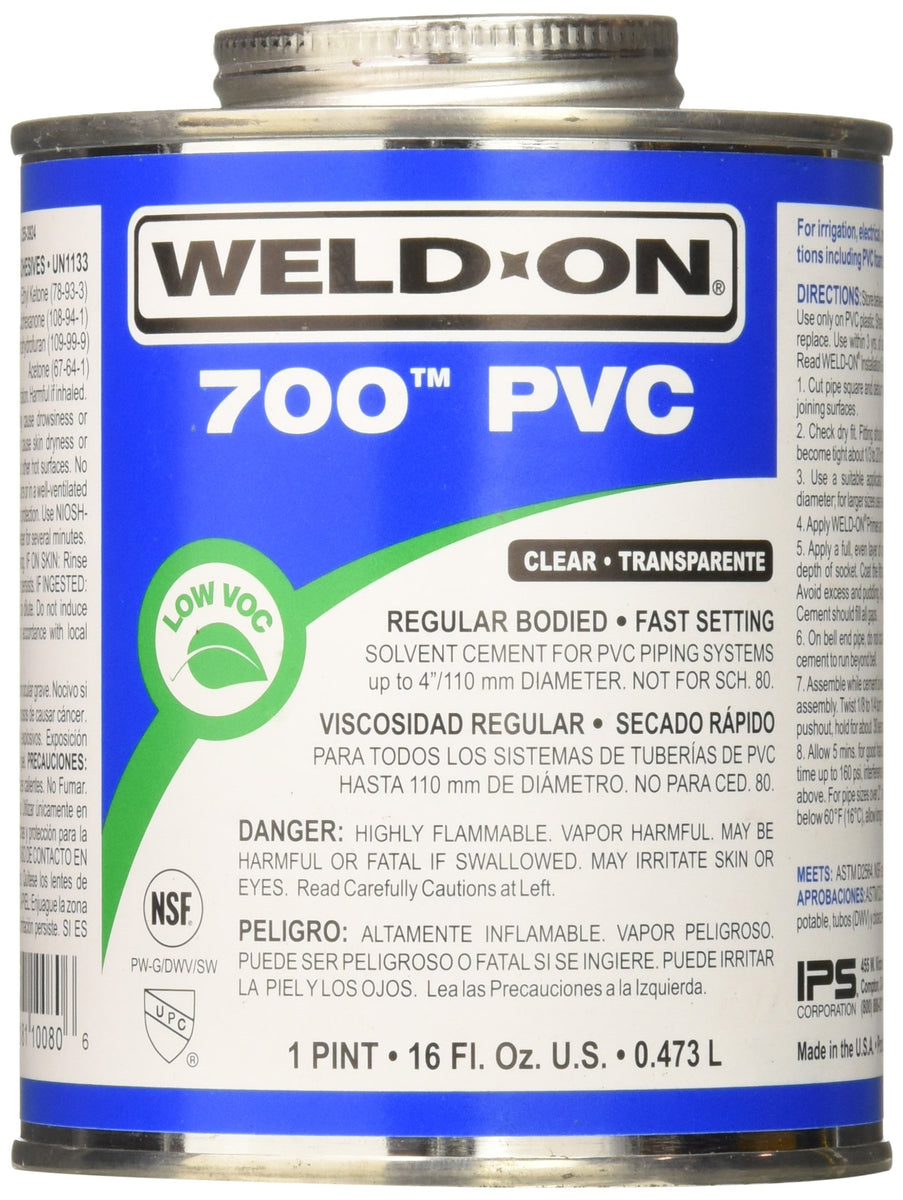 Pegamento Tuberia PVC 1/2 Lt. Weld-On 700 Uso General – AQUADUSA