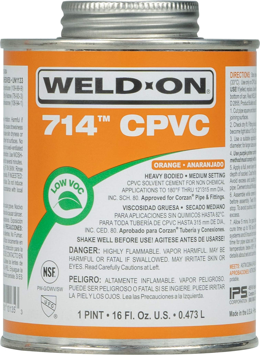Pegamento Tuberia CPVC 1/2 Lt. Weld-On 714 Semi Industrial Naranja ...