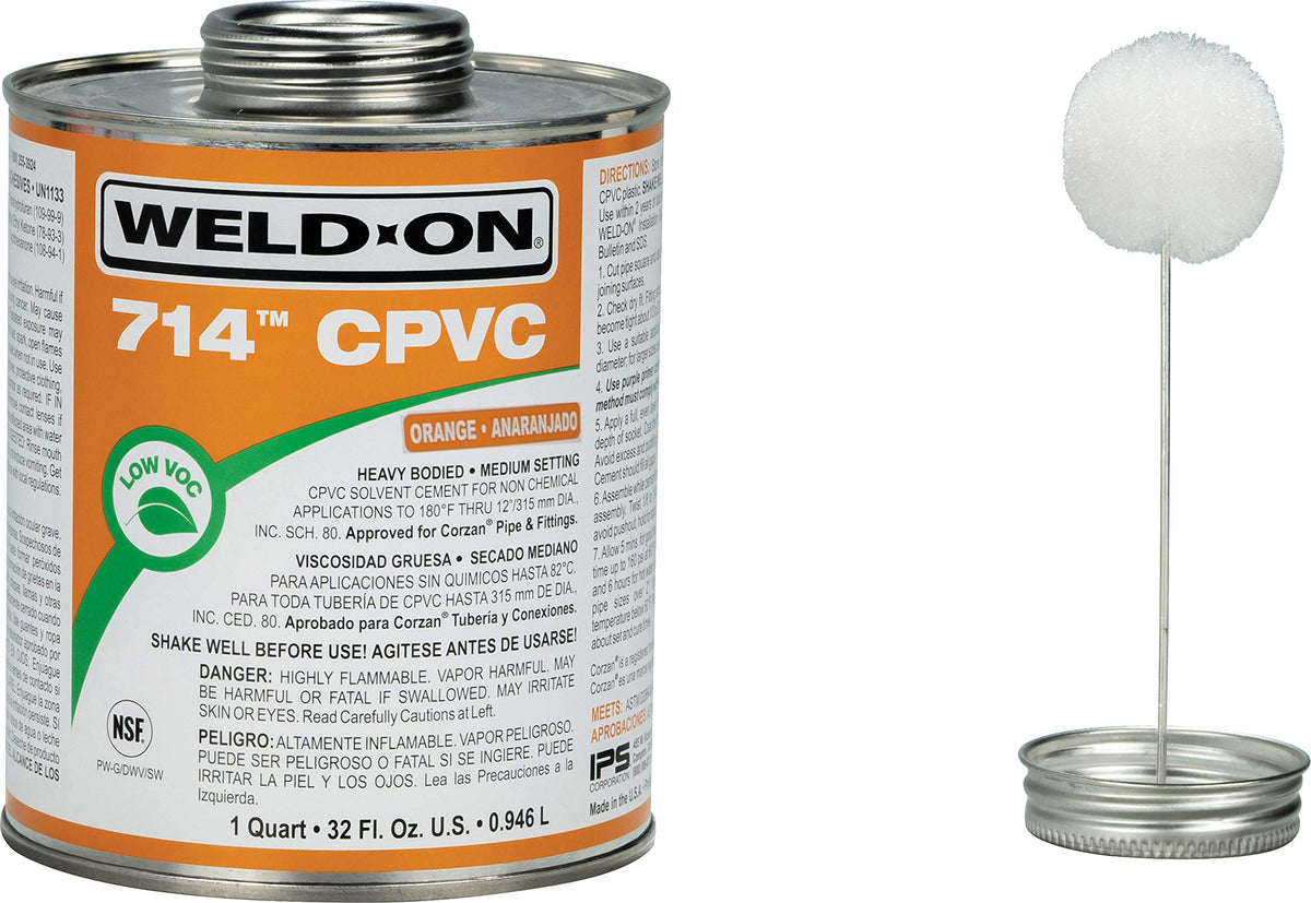 Pegamento Tuberia CPVC 1 Lt. Weld-On 714 Semi Industrial Naranja – AQUADUSA