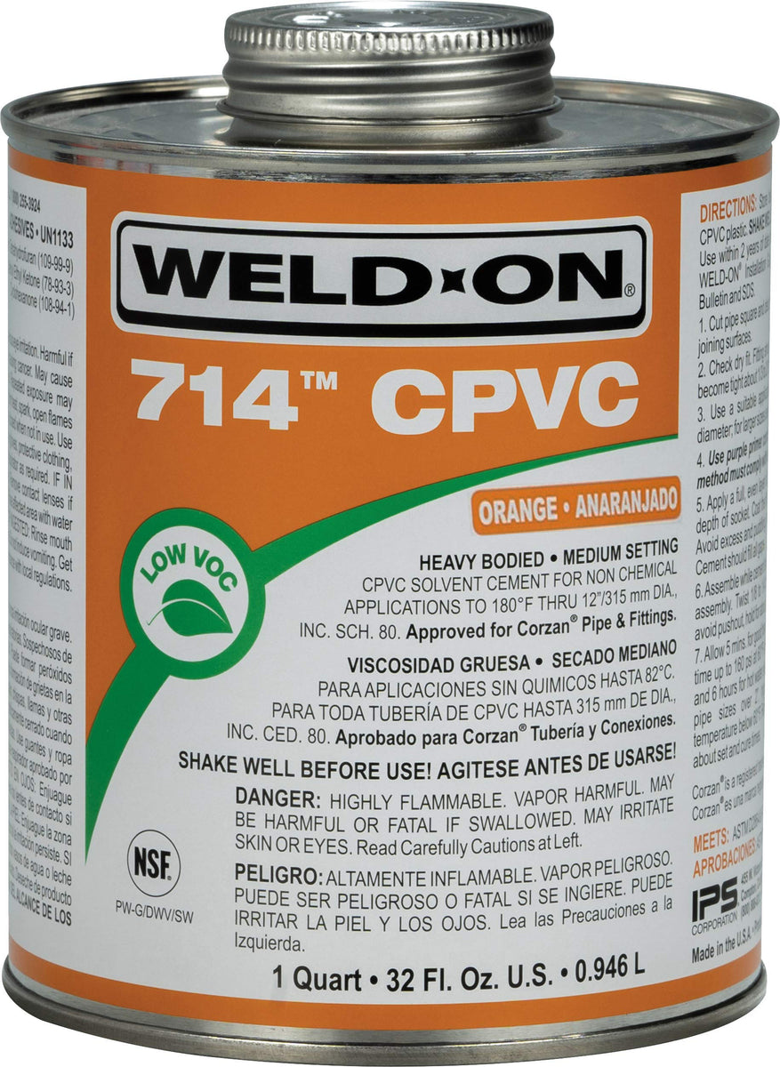 Pegamento Tuberia CPVC 1 Lt. Weld-On 714 Semi Industrial Naranja – AQUADUSA
